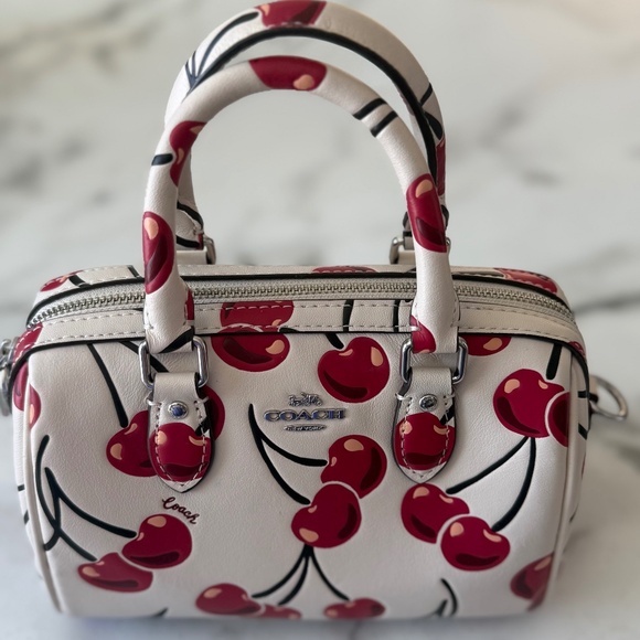 Coach | Bags | Coach Mini Rowan Cherry Print Satchel Crossbody | Poshmark